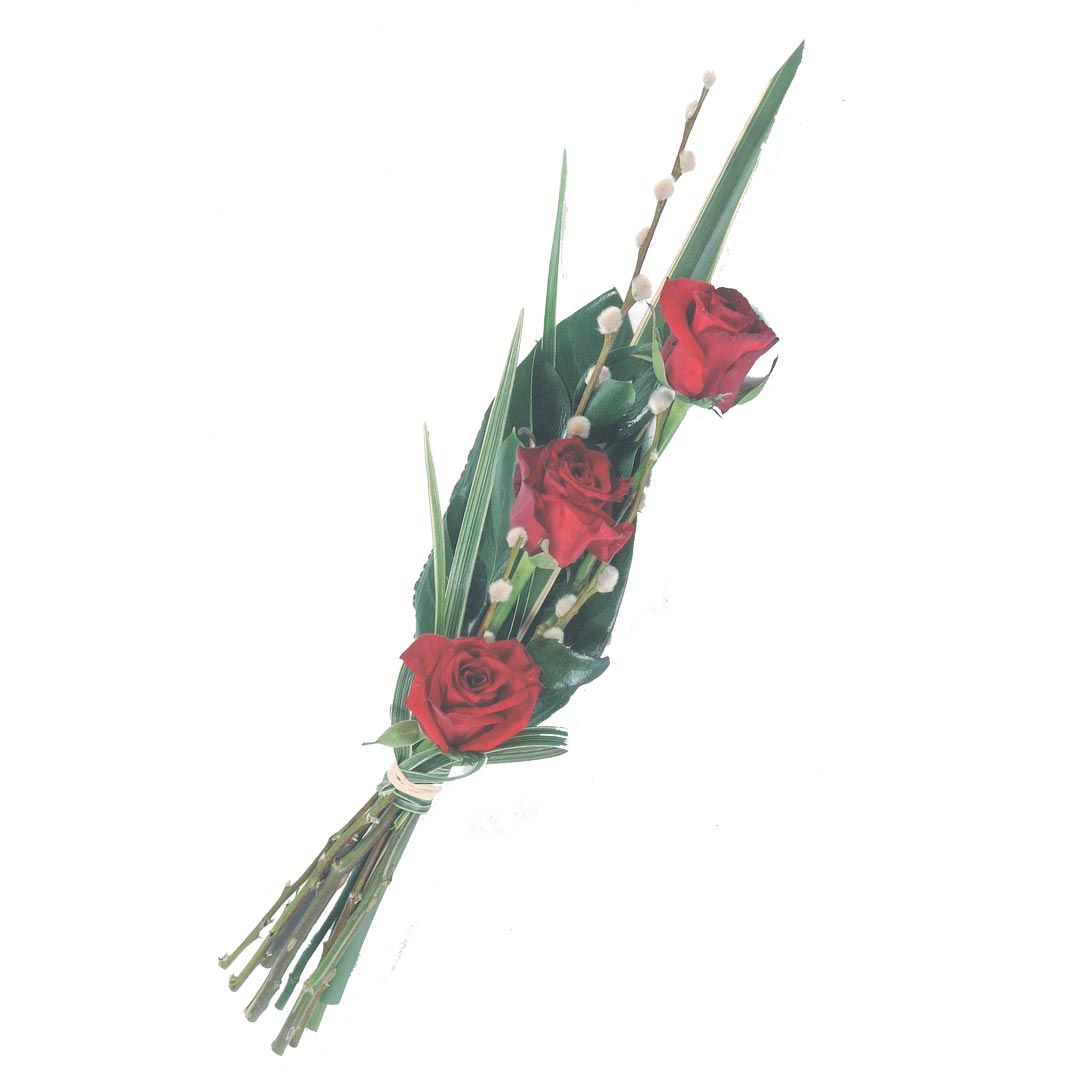 Three Red Rose Spray - Hillier Funeral Service
