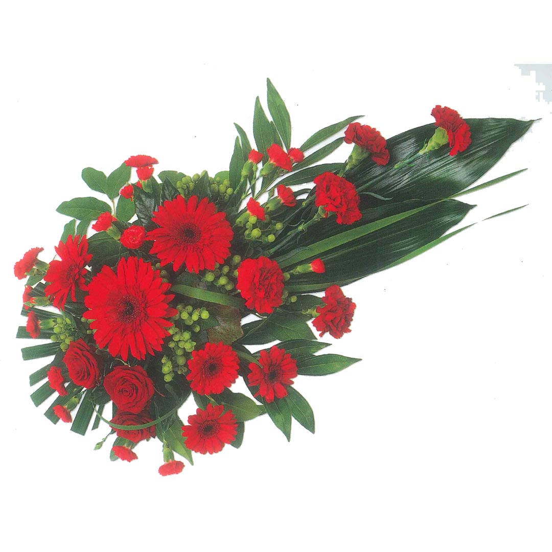 Red Gerbera & Carnation Spray - Hillier Funeral Service